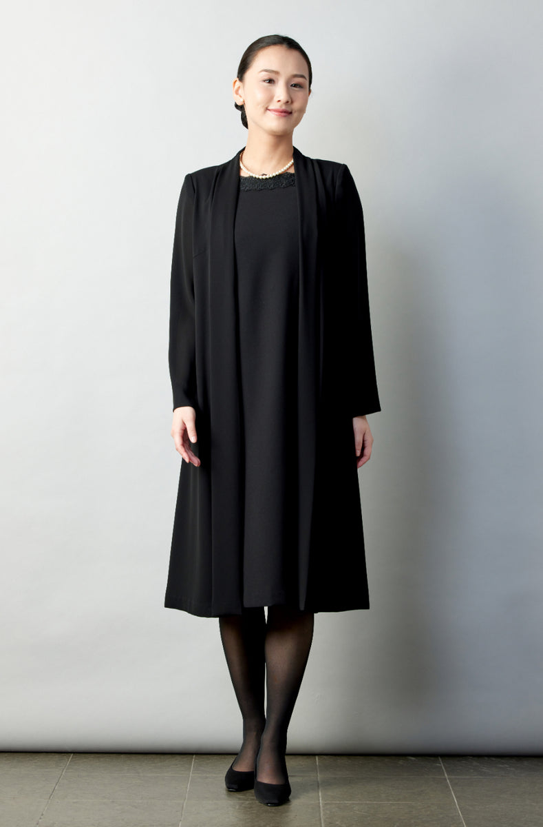 ブラックフォーマル 重ね着風リボン付きワンピース 550-4101 – MONOIR（モノワール）